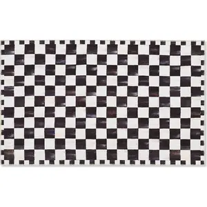 MACKENZIE-CHILDS Courtly Checkered Machine Washable Rug - Black