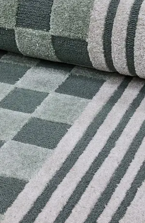 MACKENZIE-CHILDS Green Tonal Check Rug