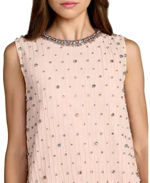 Mac Duggal Beaded Sleeveless Shift Mini Dress