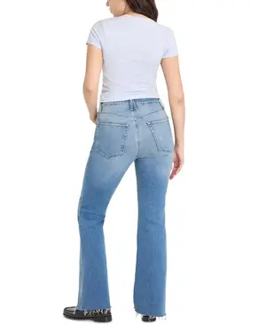 Good American Petite Mid-rise Flare Jeans - Indigo