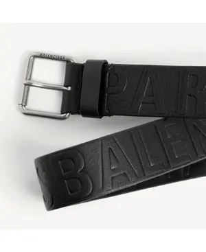 Balenciaga Debossed Logo Leather Belt
