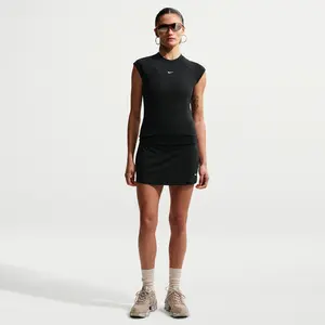 Nike Sportswear Chill Knit Mid-rise Ribbed Skort - Black
