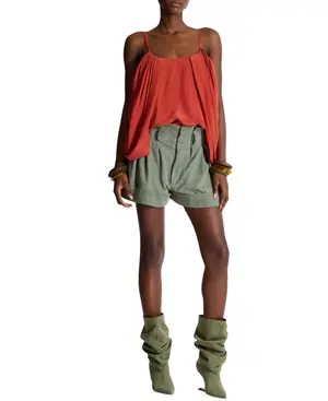 Balmain Draped Silk Crepe Top