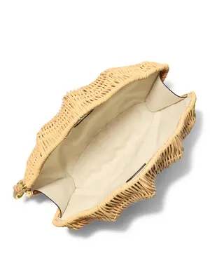 Michael Kors Shelly Small Rattan Shell Clutch - Natural