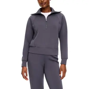 Spanx Airessentials Half Zip Sweatshirt - Dark Slate