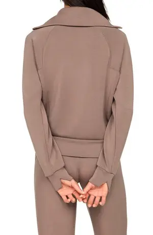 Spanx Airessentials Half Zip Sweatshirt - Ironstone