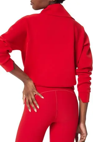 Spanx Airessentials Half Zip Sweatshirt - Spanx Red