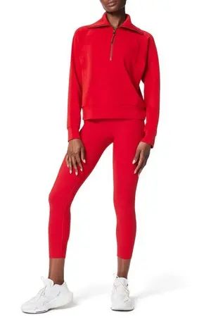 Spanx Airessentials Half Zip Sweatshirt - Spanx Red