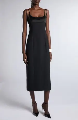 Women's Square Neck Silk Faille Dress