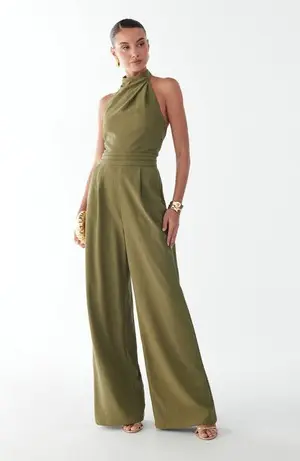 BWLDR Alma Wide-leg Jumpsuit - Olive Green