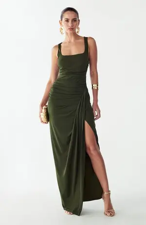 BWLDR Fallen Maxi Dress - Khaki