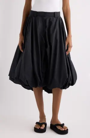 Balenciaga Gathered Technical Taffeta Balloon Shorts - Black