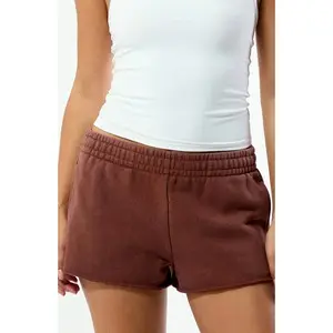PACSUN Hibiscus Print Micro Shorts - Brown