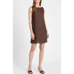 Santorelli Jaclyn Sleeveless Shift Dress - Coffee