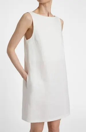 Santorelli Jaclyn Sleeveless Shift Dress - Creme