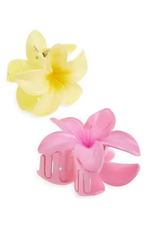 Bp. Assorted Plumeria Claw Clips 2 Pack - Multi