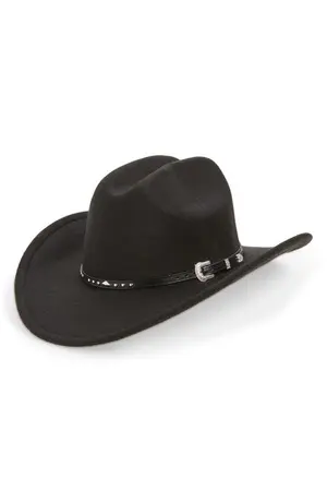 TASHA Studded Leather Band Cowboy Hat
