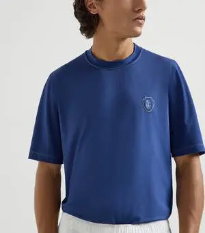 Brunello Cucinelli Technical Crest T-shirt - Blue