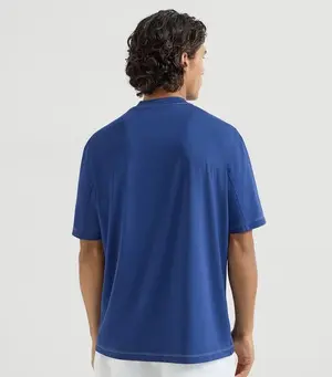 Brunello Cucinelli Technical Crest T-shirt - Blue