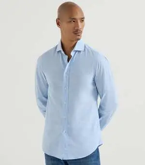Brunello Cucinelli Cotton Oxford Slim-fit Shirt - Blue
