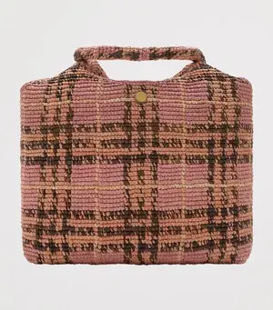 Burberry Margate Raffia Tote Bag - Pink