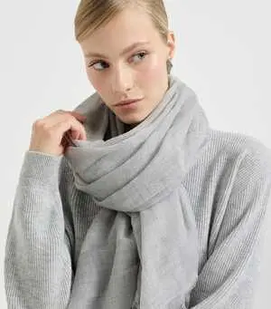 Brunello Cucinelli Cashmere-silk Scarf - Grey