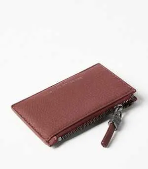 Brunello Cucinelli Leather Zipped Card Holder - Red