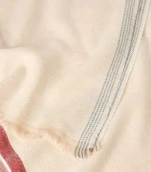 Brunello Cucinelli Cashmere Fringe-trim Scarf - Beige