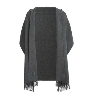Brunello Cucinelli Wool-cashmere Hooded Scarf - Grey