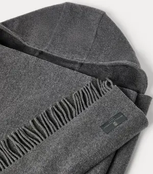Brunello Cucinelli Wool-cashmere Hooded Scarf - Grey