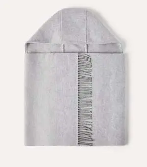 Brunello Cucinelli Wool-cashmere Hooded Scarf - Grey