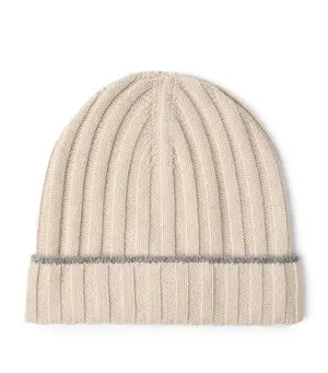 Brunello Cucinelli Cashmere Ribbed Beanie - Brown