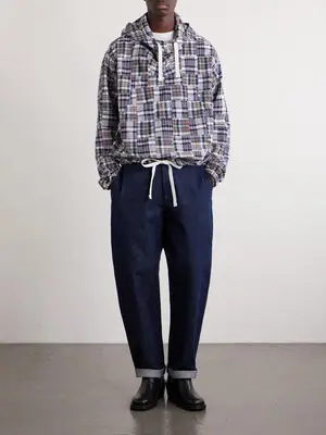 BEAMS Patchwork Checked Cotton Jacket