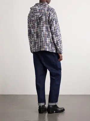 BEAMS Patchwork Checked Cotton Jacket