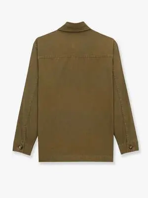 Saint Laurent Cotton And Linen Shirt With Embroidery - Brown