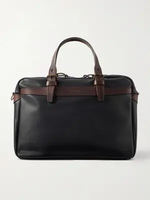 BLEU DE CHAUFFE Ledger Full-grain Leather Briefcase - Black