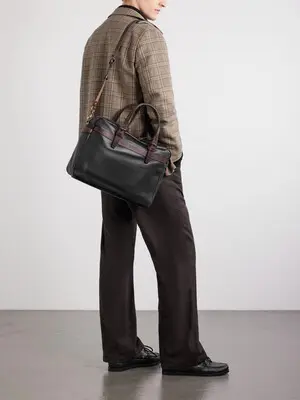 BLEU DE CHAUFFE Ledger Full-grain Leather Briefcase