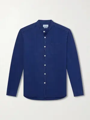 Oliver Peoples Kildale Grandad-collar Cotton Shirt - Blue