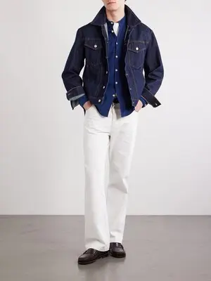 Oliver Peoples Kildale Grandad-collar Cotton Shirt - Blue