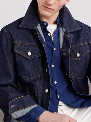 Oliver Peoples Kildale Grandad-collar Cotton Shirt - Blue