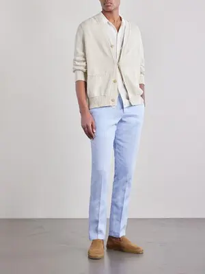 Orlebar Brown Griffon Straight-leg Linen Trousers - Blue