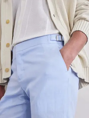 Orlebar Brown Griffon Straight-leg Linen Trousers - Blue