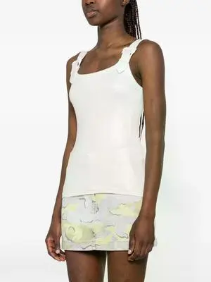Versace Buckle-detail Metallic-finish Top
