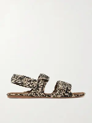 KHAITE Boden Two-Tone Raffia Sandals