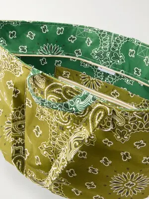 CALL IT BY YOUR NAME Maxi Basket Printed Cotton Tote Bag - Green