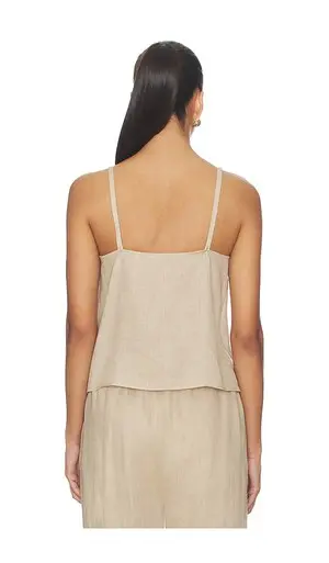 FRAME Linen Button Cami - Flax