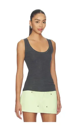 Renggli Scoop Neck Rib Tank - Graphite