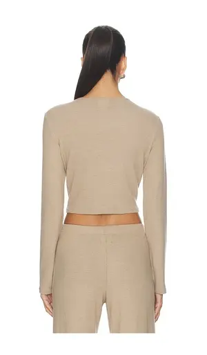 LESET Lauren Crop Cardigan Ii - Sable