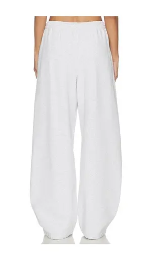 Alexander Wang Mid Rise Sweatpant With Rhinestone Drawcord - Light Heather Grey