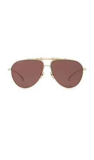 Gucci Gold Tone Eyewear For Men
